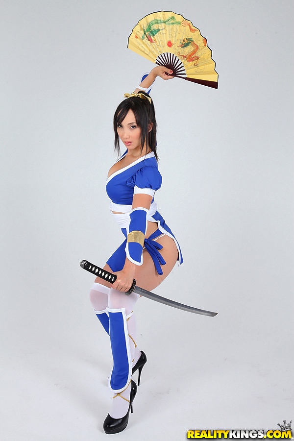Cosplay Photo Session Of Asian Model With Big Boobs Samurais Saber